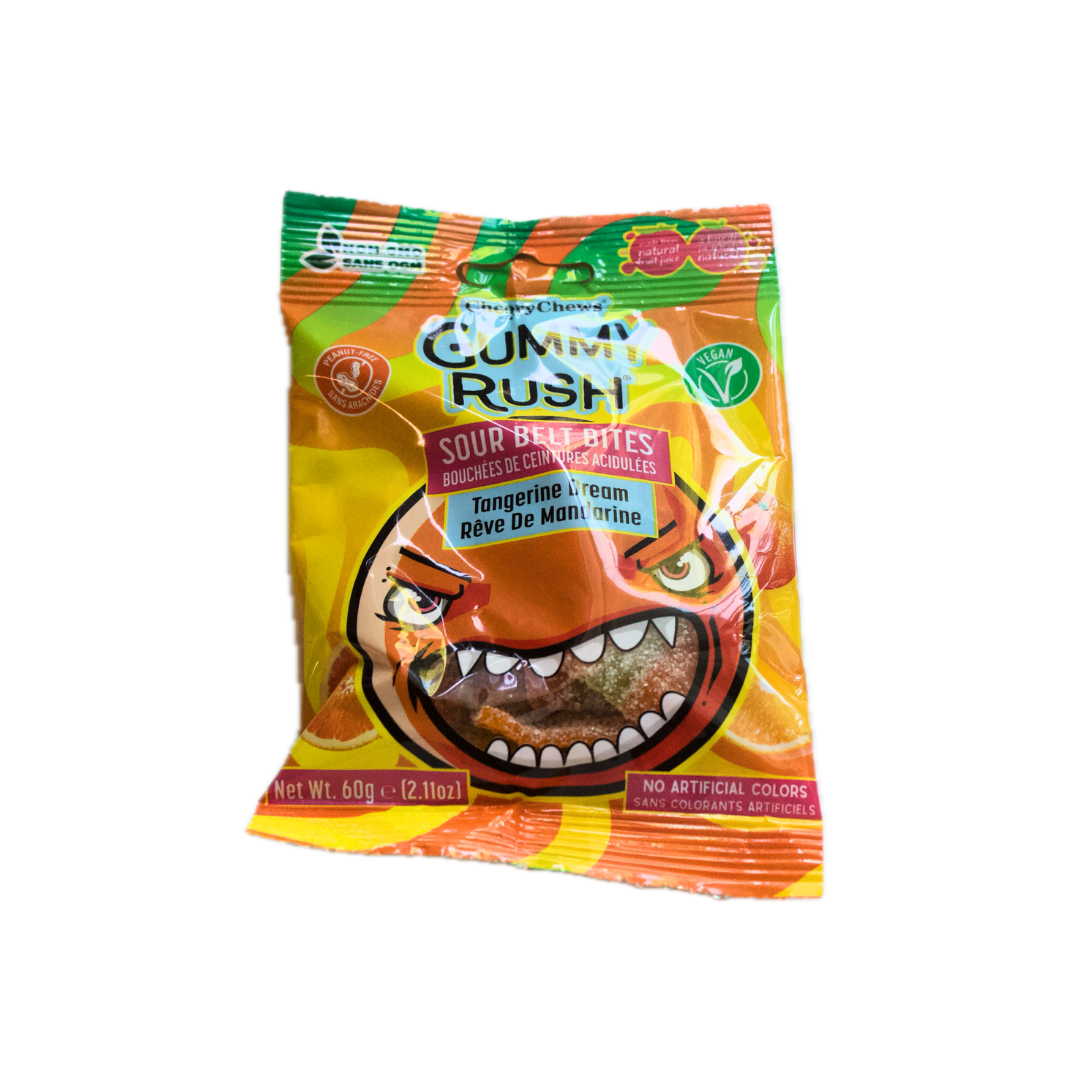 Tangerine Dream Cheery Chews Gummy Rush Sour Belt Bites 60gr (2.11oz ...